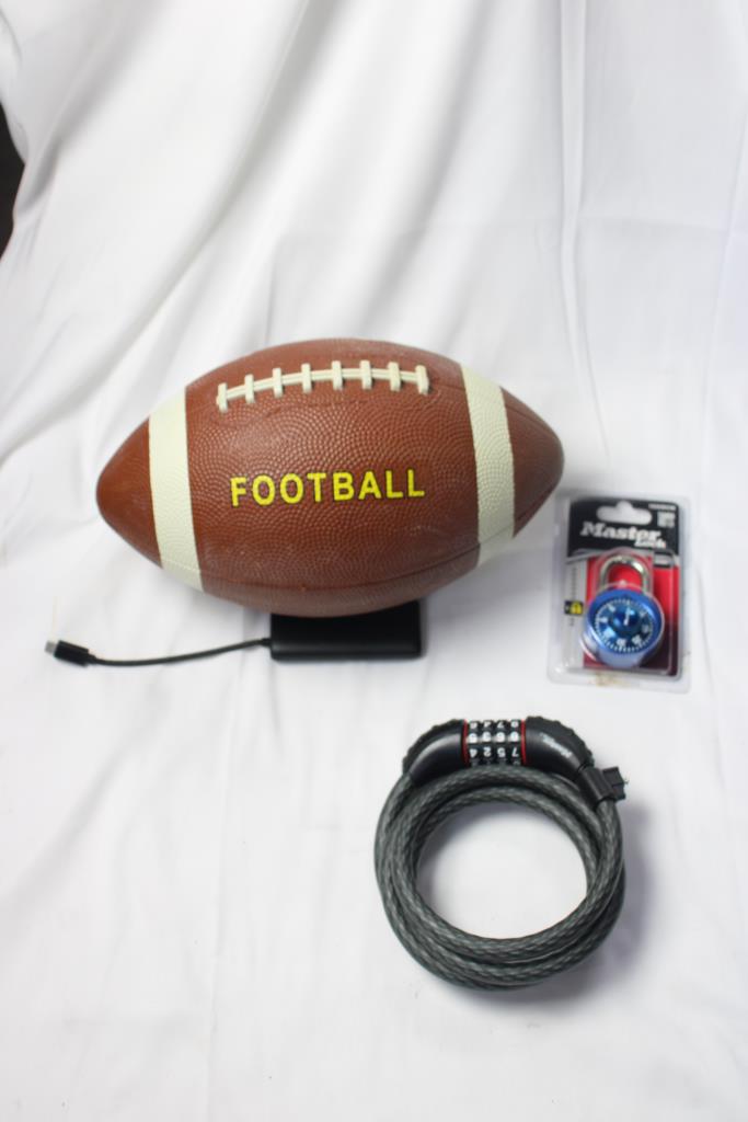 Football, Bell Air Pump, Masterlock Anti-Shim Lock And More, 7+ Pieces ...