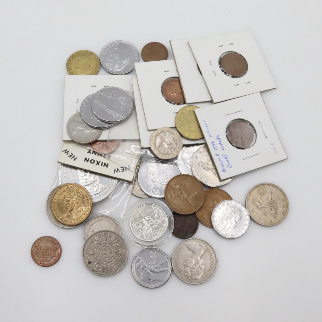 Foreign And US Coins With Token, 30+ Pieces | Property Room