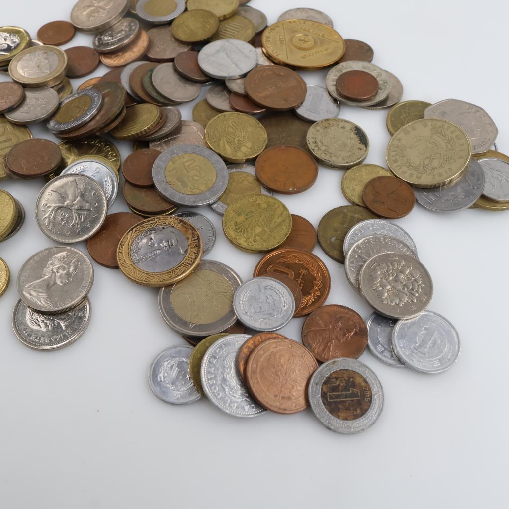Foreign And US Coins With Tokens; 1+ Lbs. | Property Room