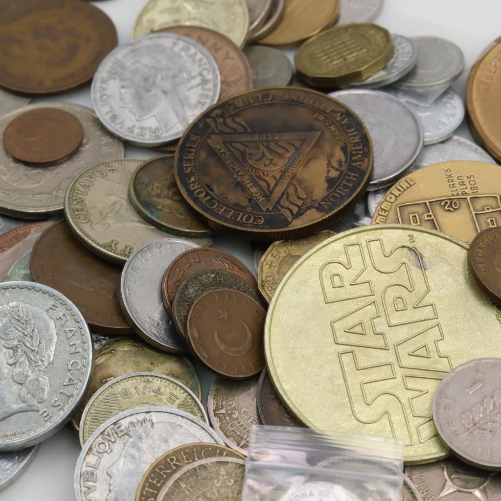 Foreign Currency And Tokens, 1+lbs | Property Room