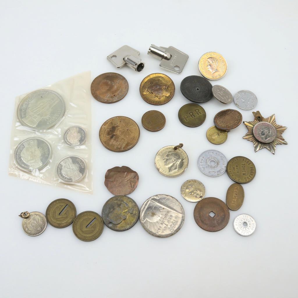 Foreign Currency, Tokens And Keys, 27+ Pieces | Property Room