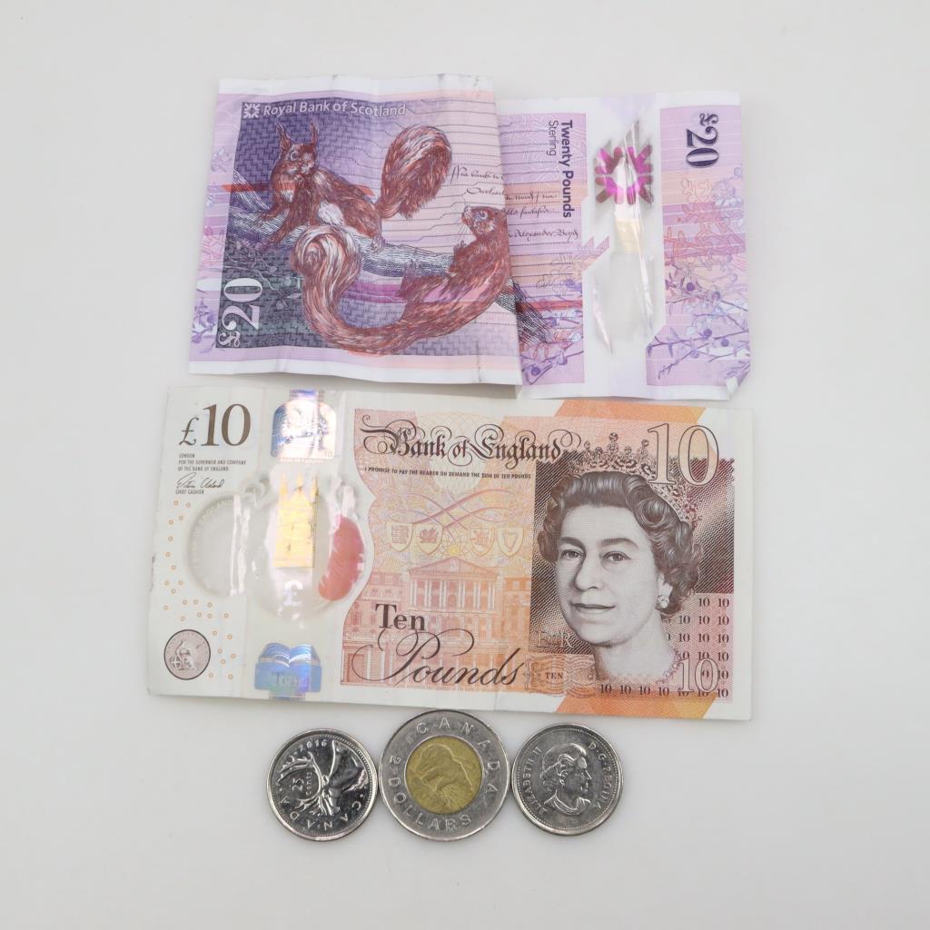Foreign Currency With 30 British Pounds; 4 Pieces | Property Room