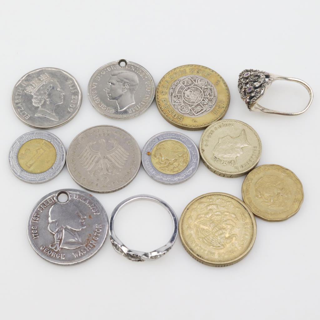 Foreign, US Coins,Token And Rings, 12 Pieces | Property Room