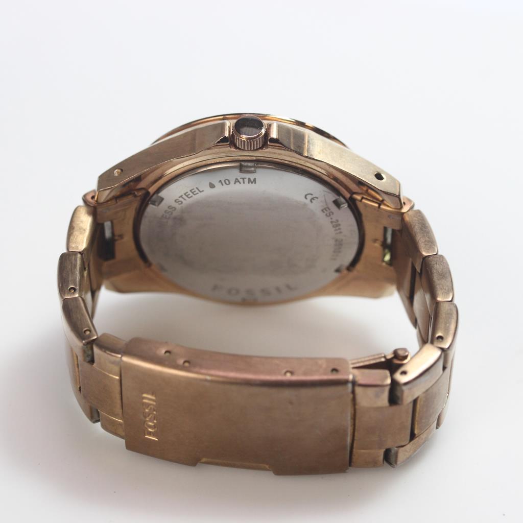 Fossil Riley Rose Gold Watch With Clear Stones | Property Room