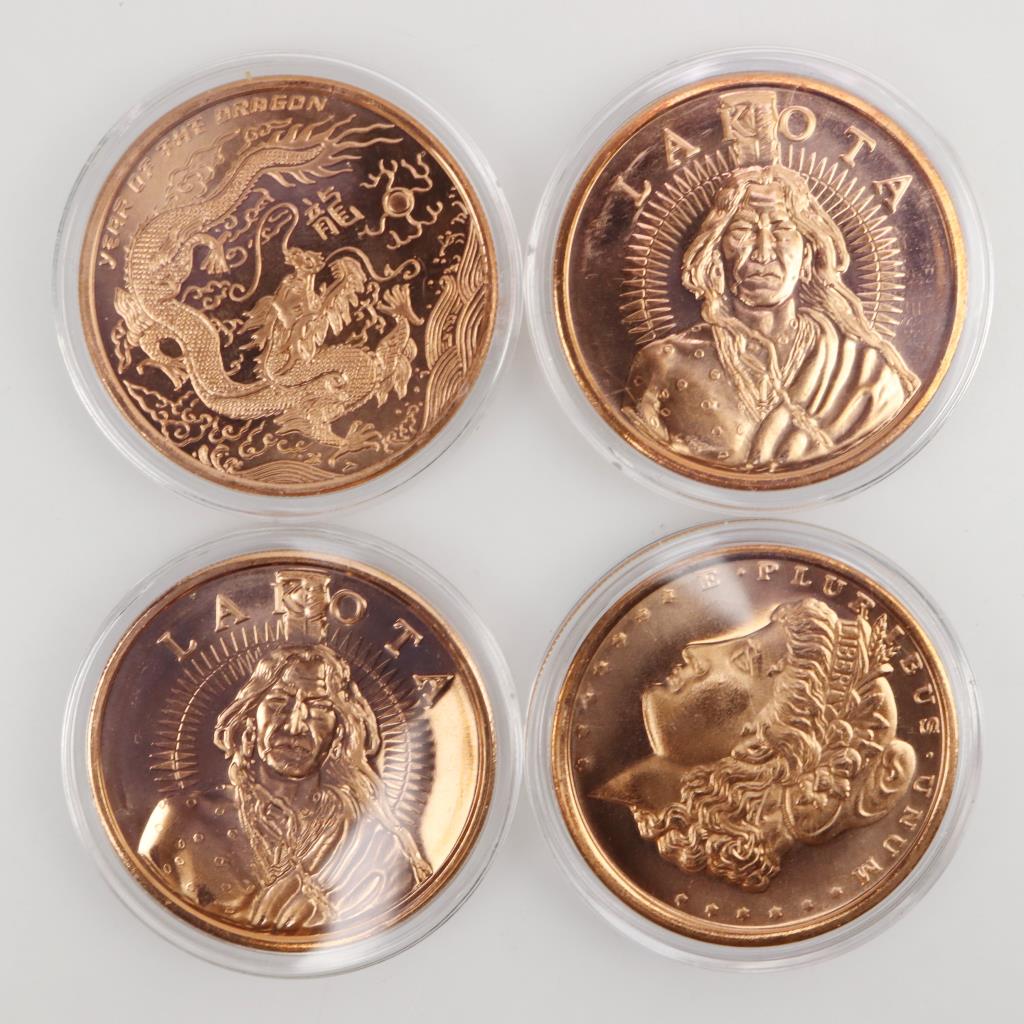 Four Fine Copper 1oz Rounds | Property Room