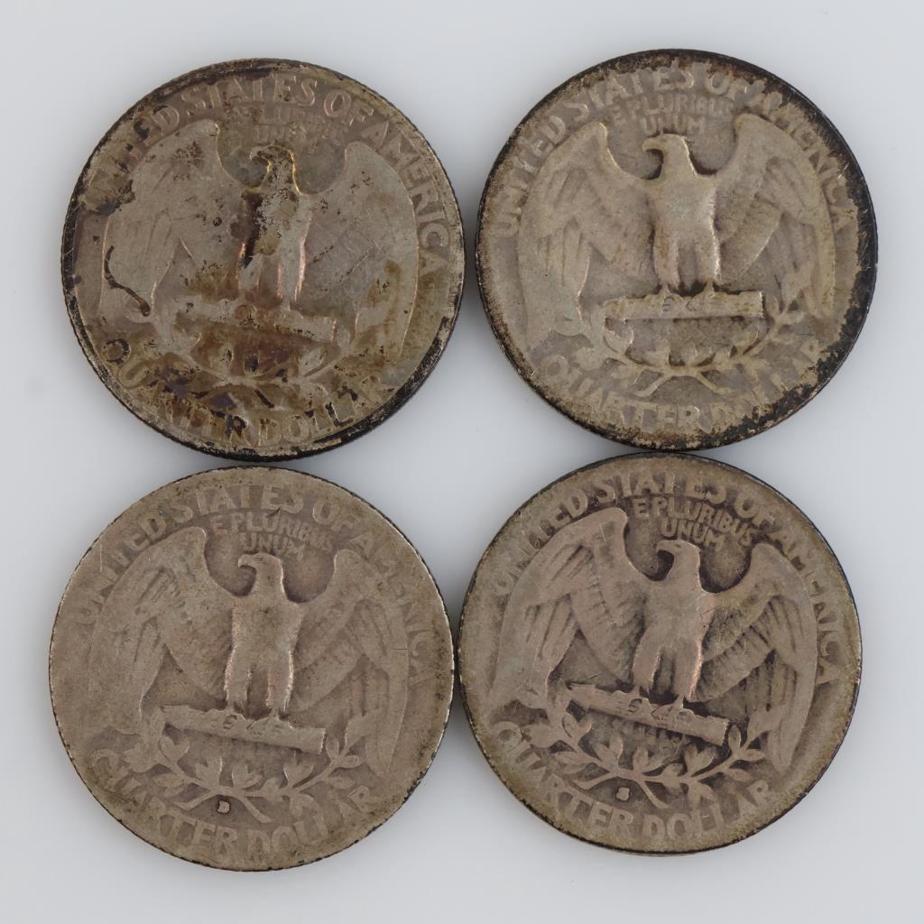 Four US Washington Silver Quarters | Property Room