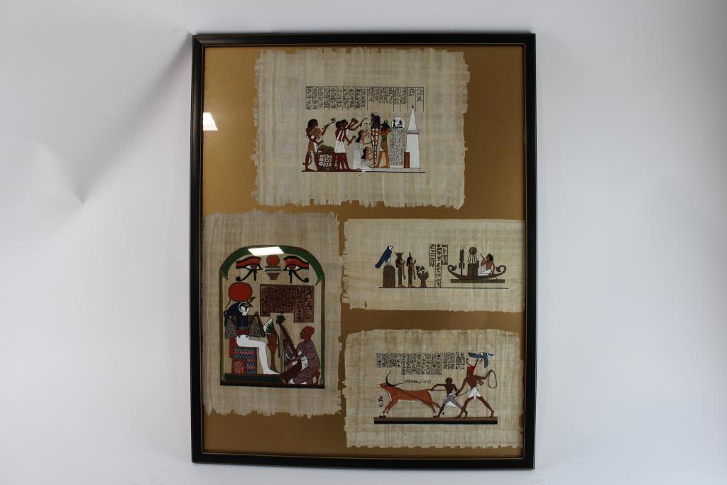 Framed Papyrus Egyptian-Style Artwork, Unknown Origin | Property Room
