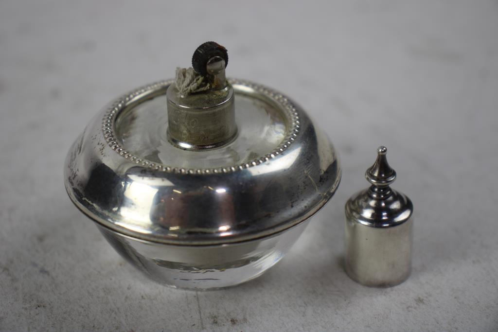Frank M. Whiting Sterling Silver Glass Table Cigarette Lighter Vintage ...