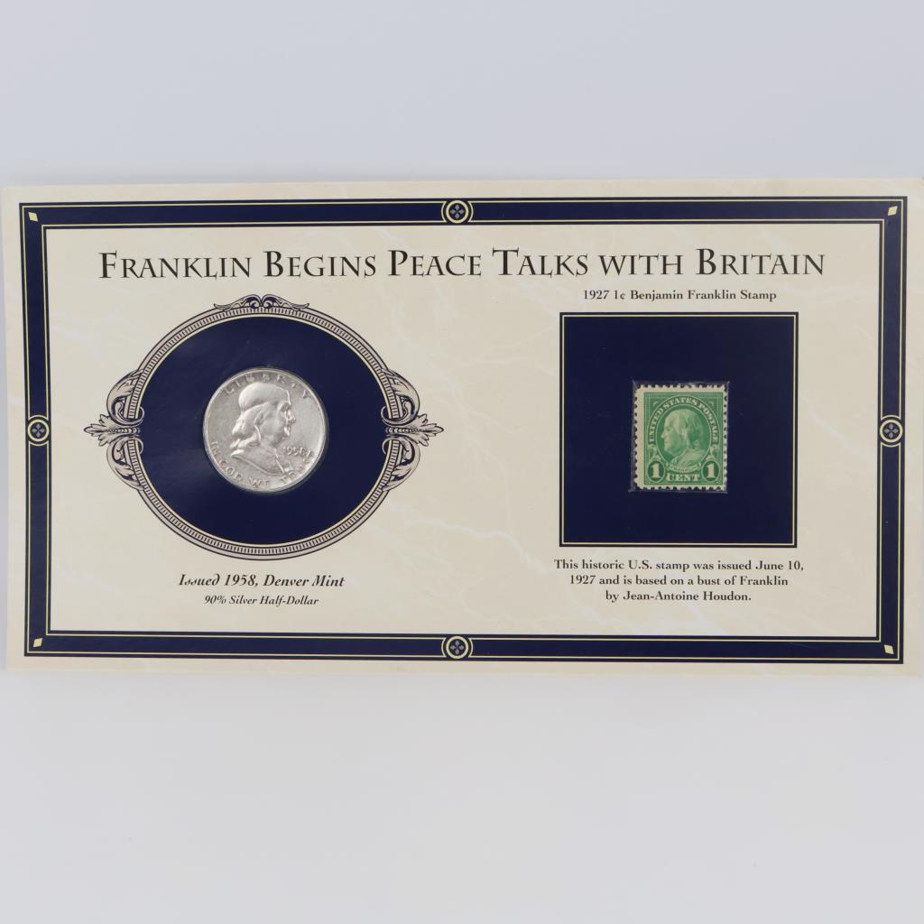Franklin Begins Peace Talks With Britain US Silver Half Dollar And ...