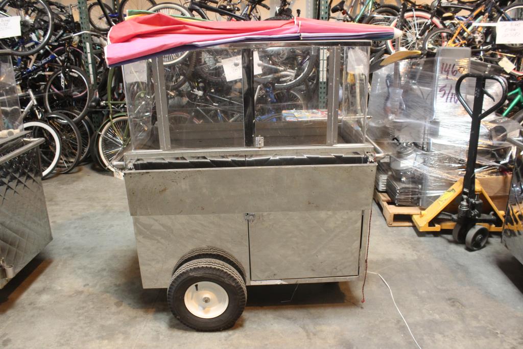 Fruit Vending Push Cart With Umbrella | Property Room