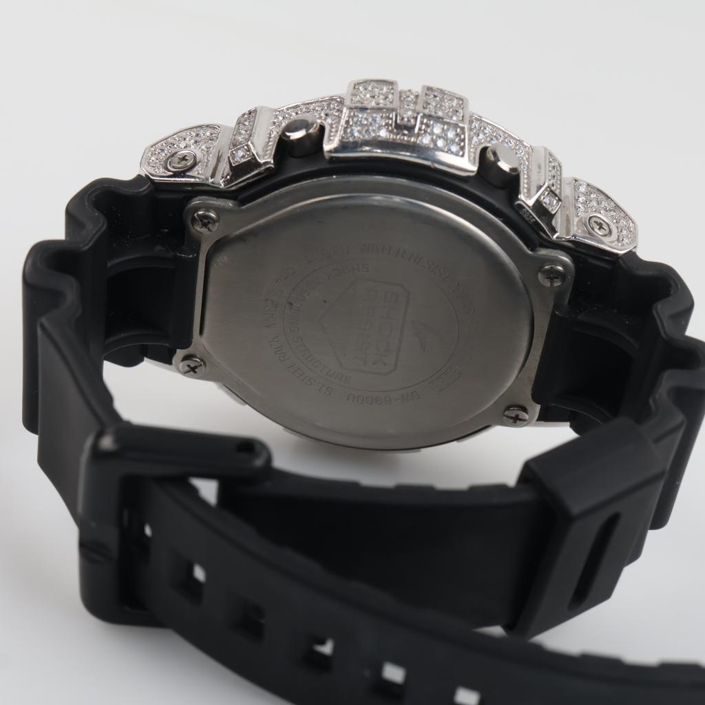 G Shock Watch Custom Diamond Silver Case | Property Room