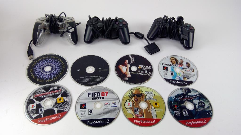 Game Controllers & Video Game Lot, 11 Pieces | Property Room