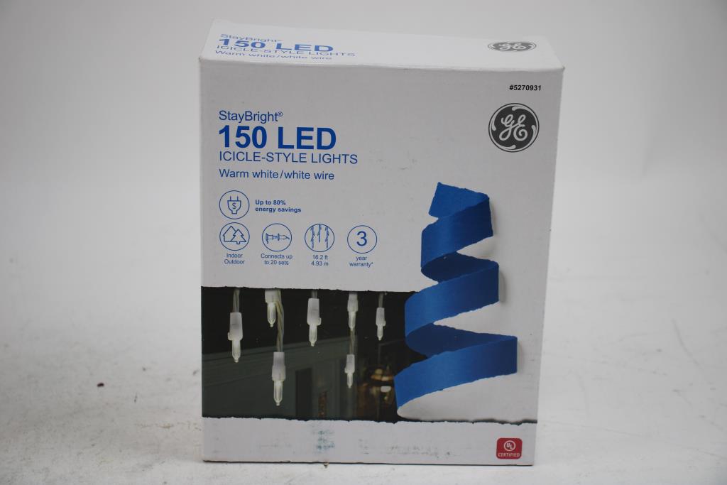 GE Stay Bright 150 LED Icicle-Style Lights, 5270931 | Property Room