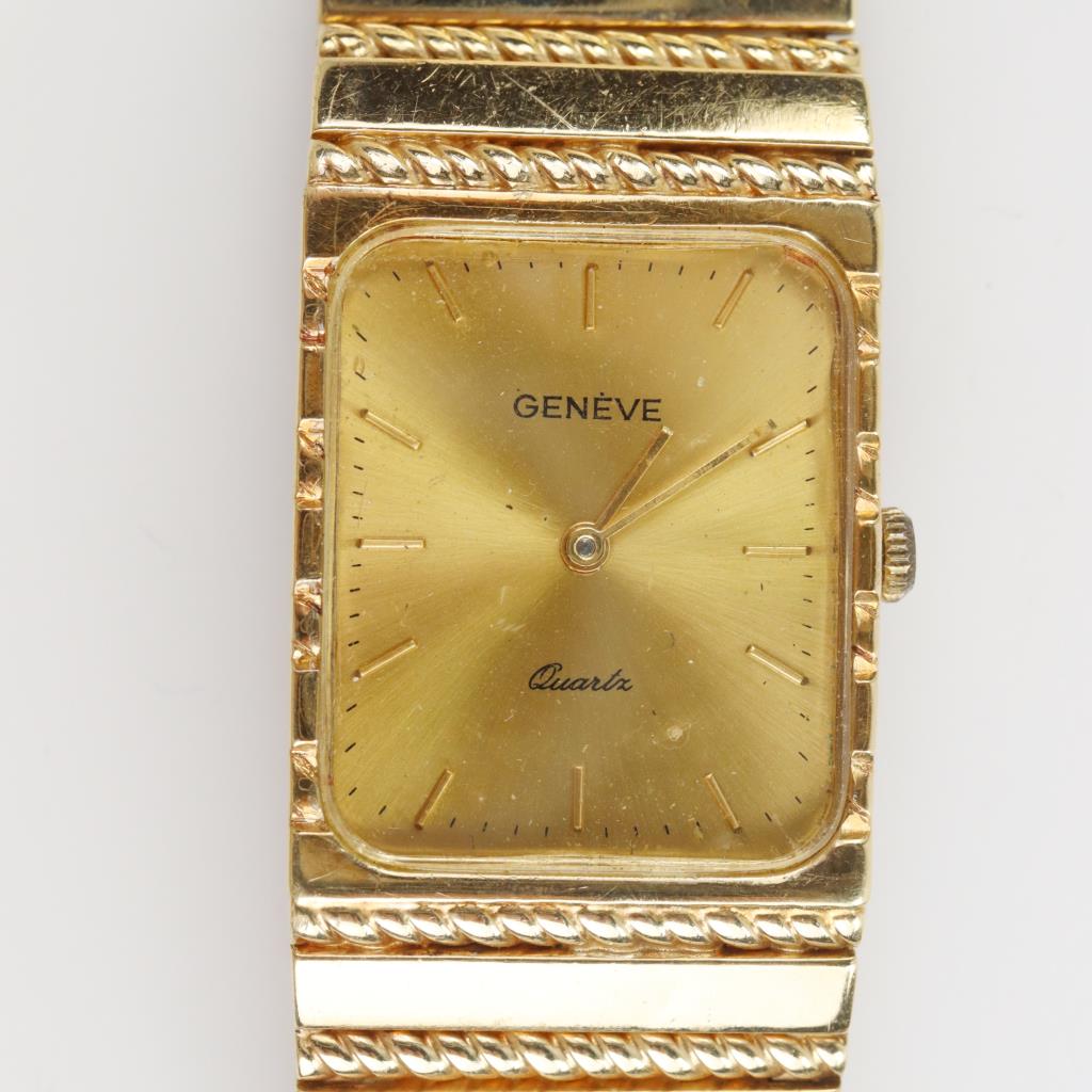 Geneve Bracelet Dress 14kt Gold Watch - Evaluated By Our Certified ...