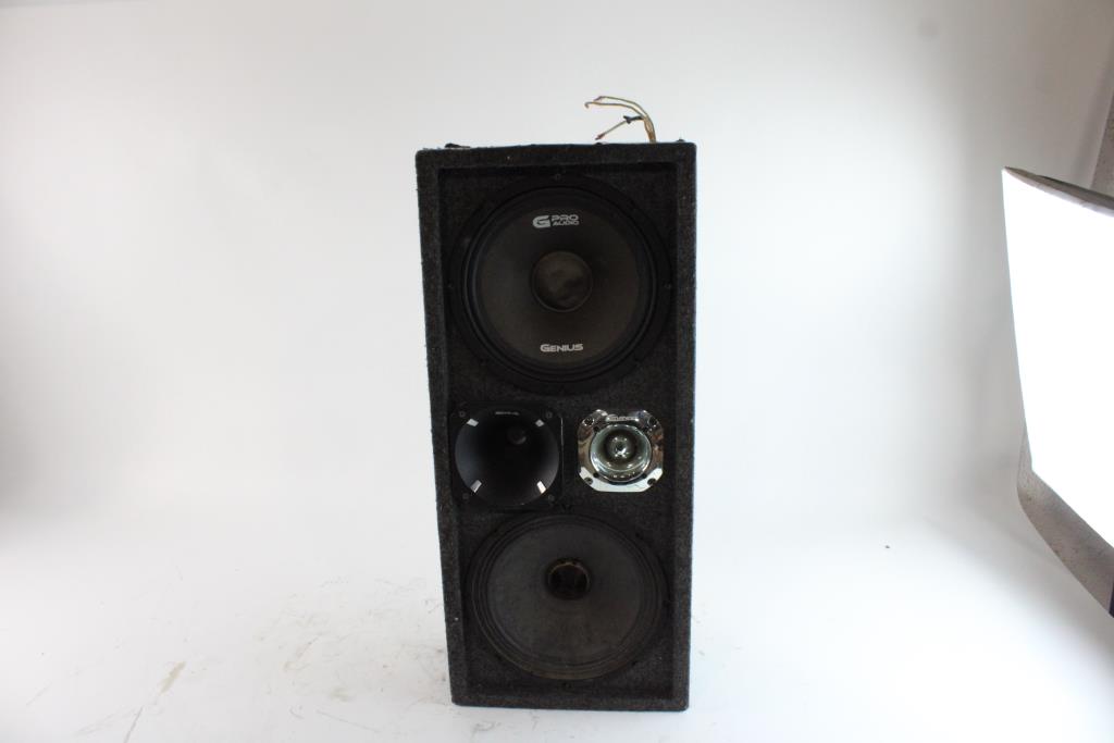 Genius Dual 10" Speaker Enclosure With Tweeters | Property Room