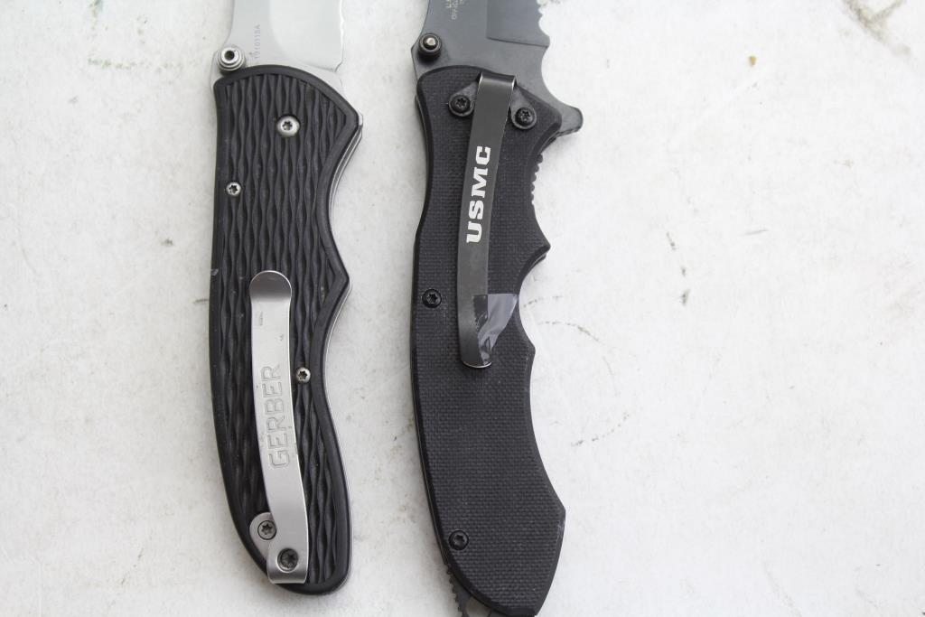 Gerber & USMC Folding Pocket Knives; Pieces | Property Room