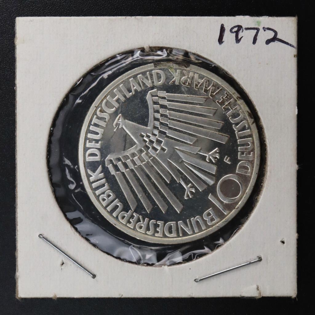 German Olympic Games In Muich Commemorative Silver 10 Deutsche Mark ...