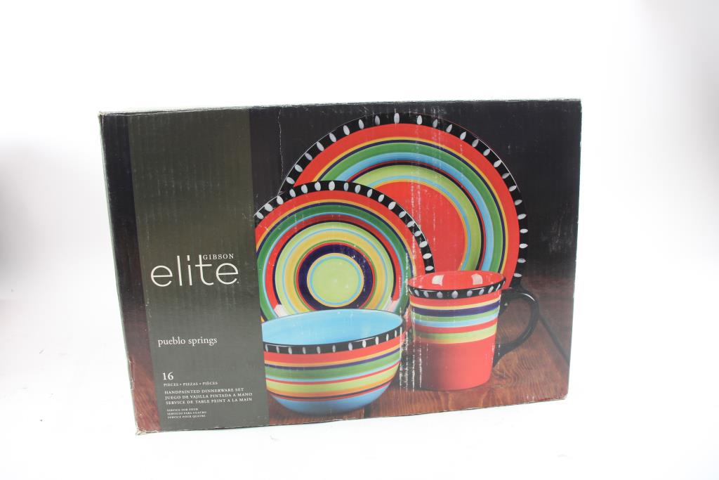Gibson Elite 16 PC. Pueblo Springs Dish Set | Property Room
