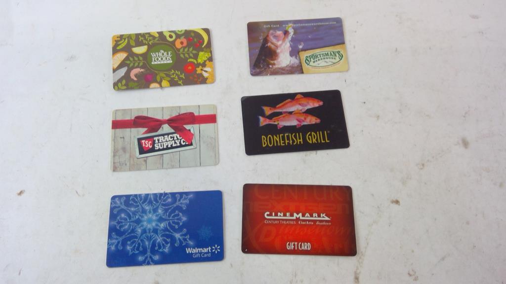 Gift Card Lot, 6 Pieces | Property Room