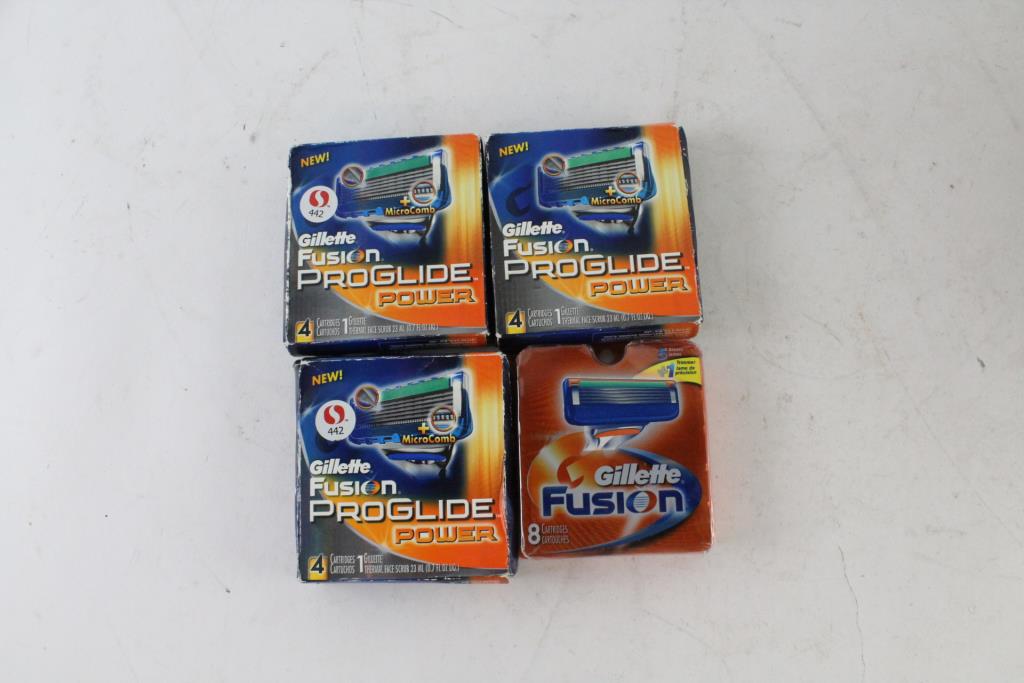 Gillette Fusion And Fusion Proglide Power Razor Cartridges, 4 Pieces ...