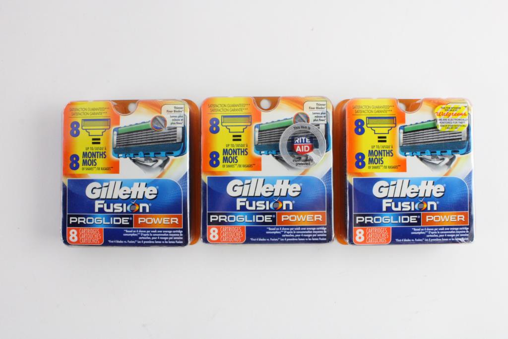 Gillette Fusion Proglide Power Razor Cartridge 8-Packs, 3 Pieces ...
