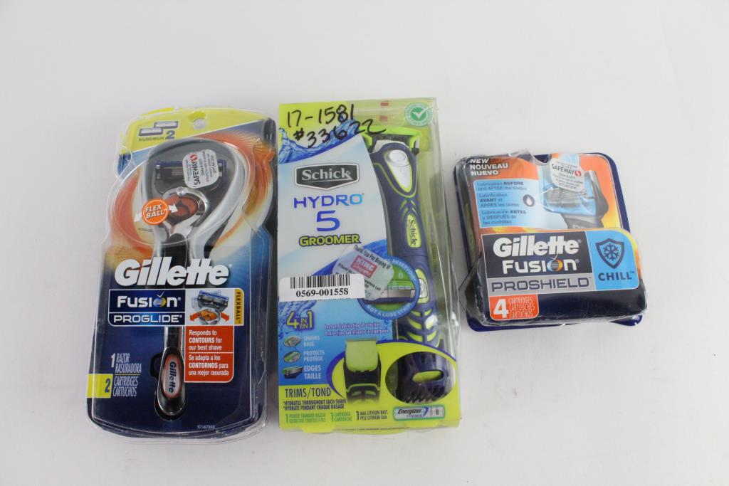 Gillette Fusion Proglide Shaver, Schick Hydro 5 Groomer, And More, 5 ...