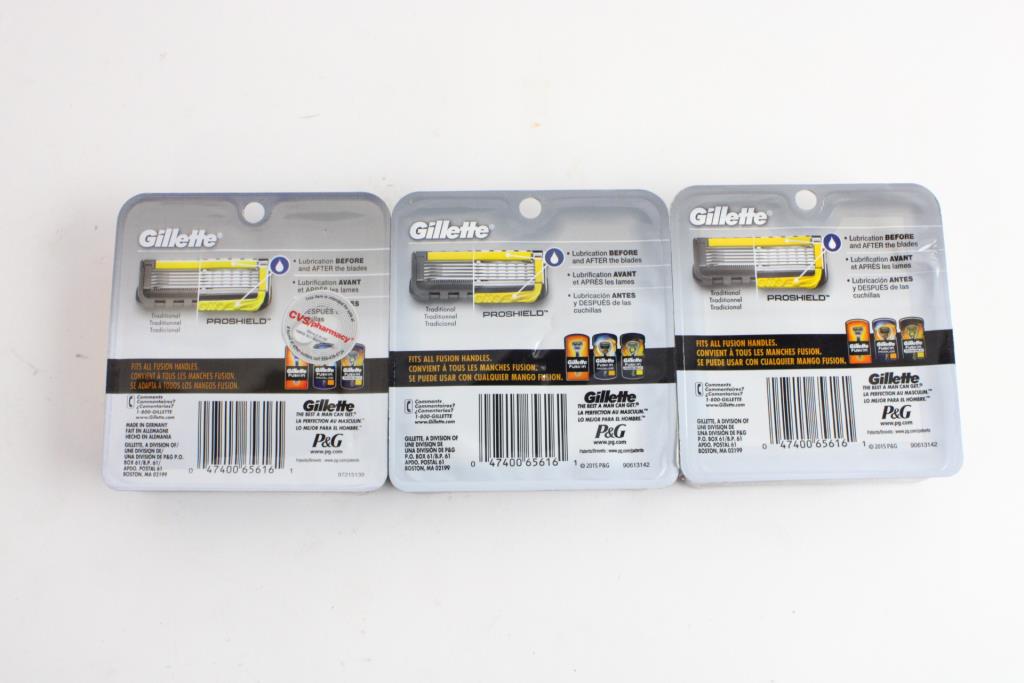 Gillette Fusion Proshield Razor Cartridge 8-Packs, 3 Pieces | Property Room