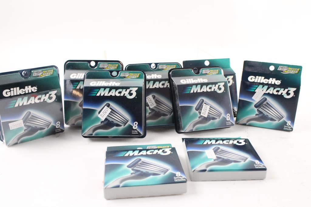 Gillette Mach 3 Razor Cartridge Packs, 9 Pieces | Property Room