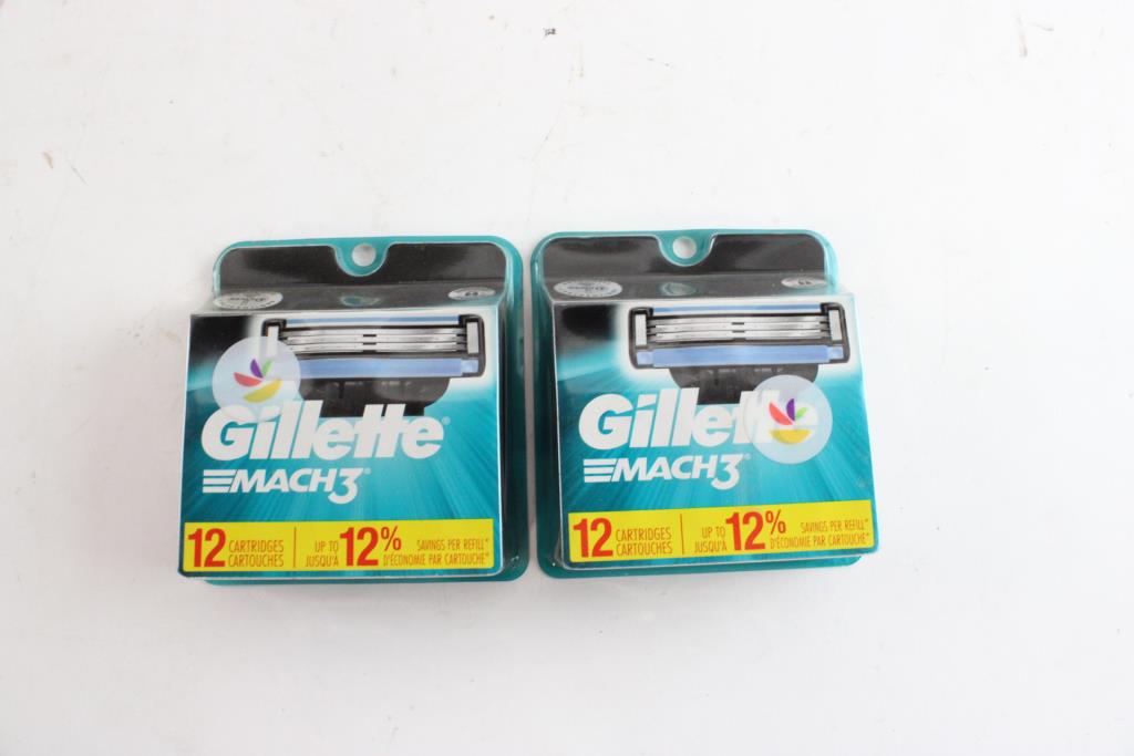 Gillette Mach 3 Twelve Pack Cartridges, 2 Pieces | Property Room
