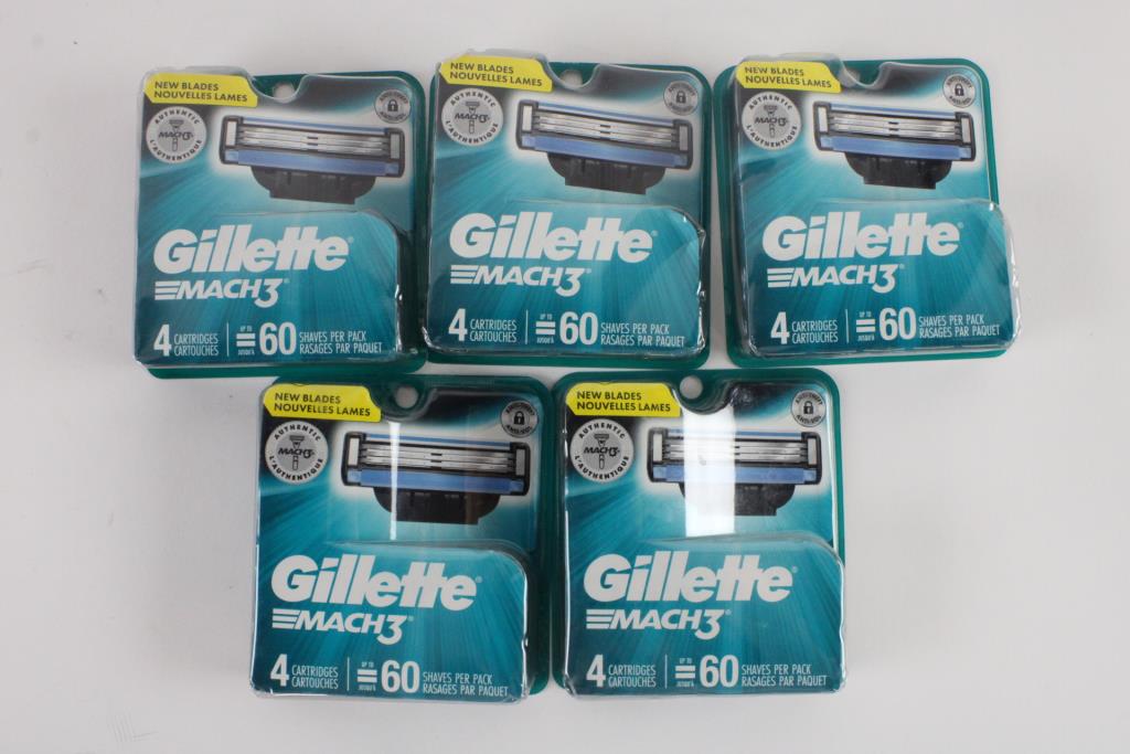 Gillette Mach3 Razor Cartridge, 4-Packs, 5 Pieces | Property Room