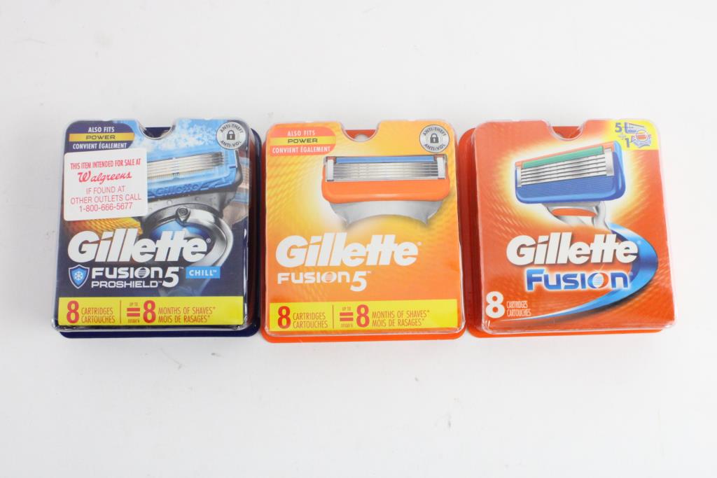 Gillette Razor Cartridge 8-Packs, 3 Pieces | Property Room
