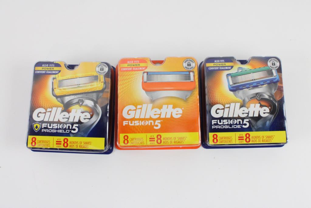 Gillette Razor Replacement Cartridges, 8 Packs, 3 Pieces | Property Room