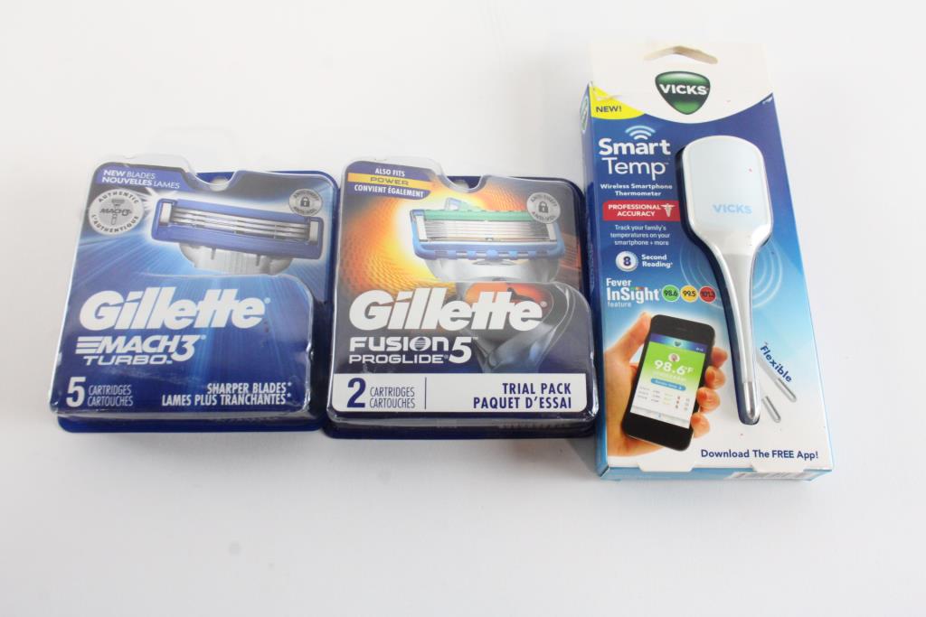 Gillette Razors And Vicks Thermometer, 3 Pieces | Property Room