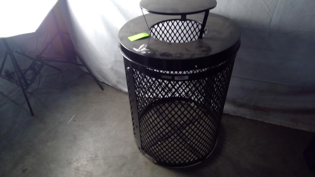 Global Industrial Metal Mesh Outdoor Trash Can | Property Room