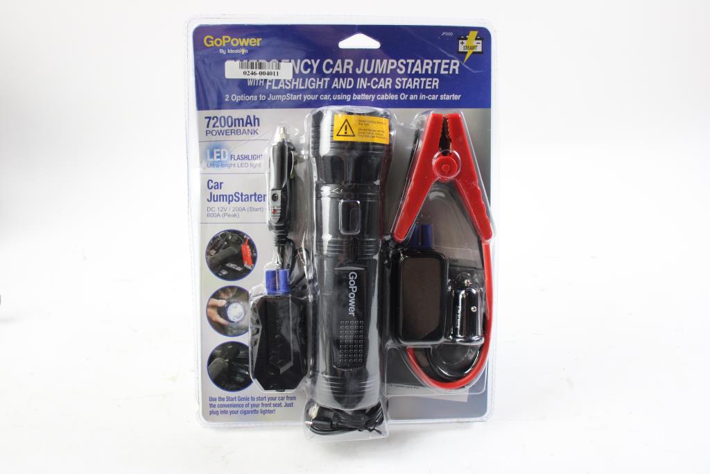 Go Power Emergency Jumpstarter With Flashlight And In-car Starter ...