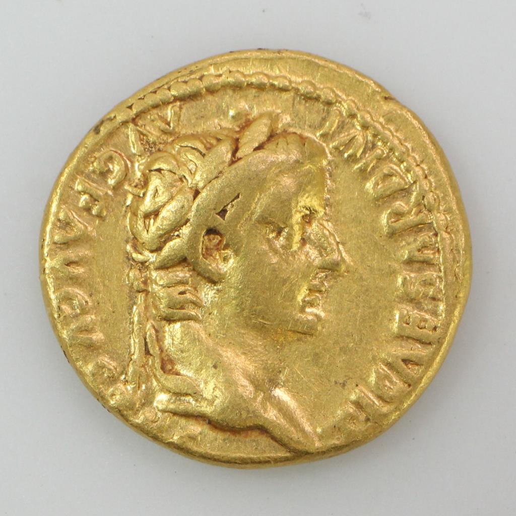 Gold Ancient Roman Aureus - Tiberius | Property Room