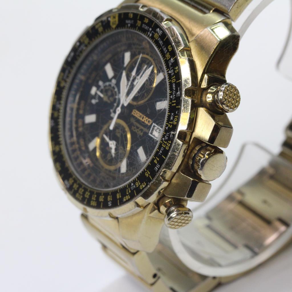 Gold Colored Seiko Flight Master Watch | Property Room