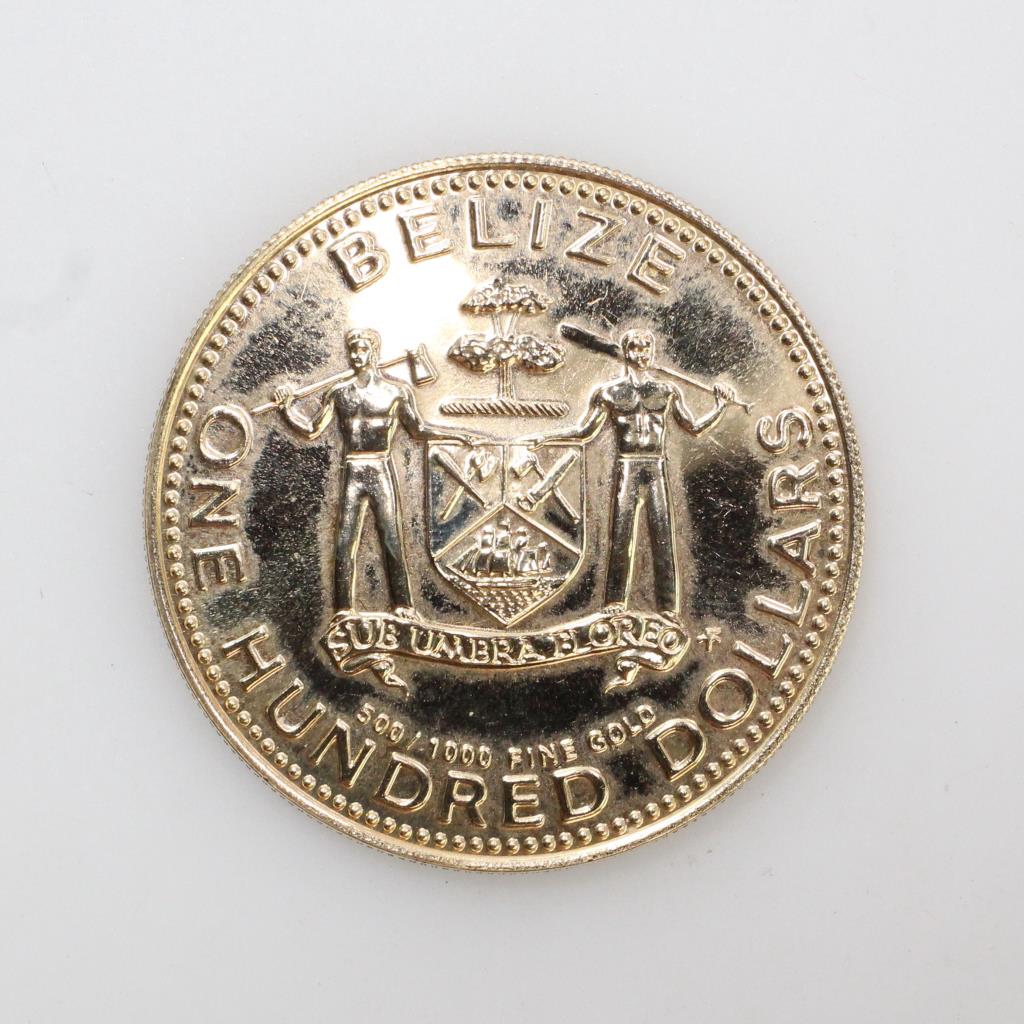 Gold Star Of Bethlehem $100 Belizean Coin | Property Room