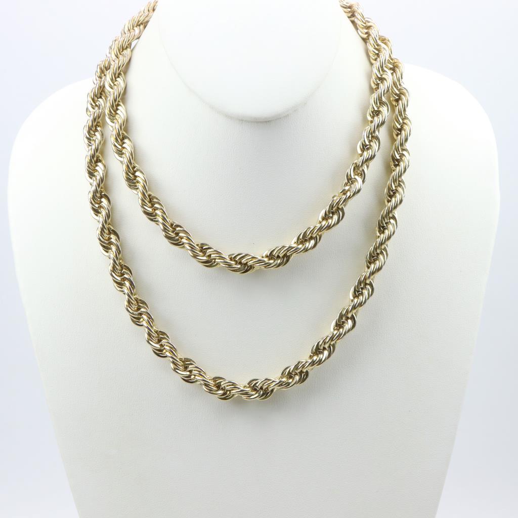 Gold Tone Rope Chain Fashion Necklace | Property Room