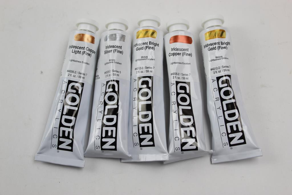 Golden Acrylic Heavy Body Paints: 5 - 2 Fl Oz Tubes | Property Room
