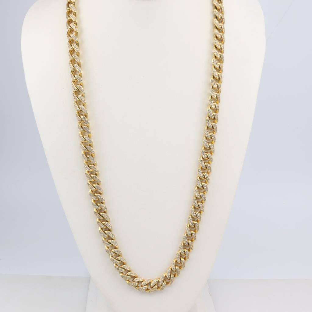 GP And Silver Curb Style Link Necklace | Property Room