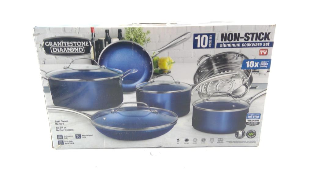 Granitestone Diamond 10 Piece Set Non-stick Aluminum Cookware Set ...