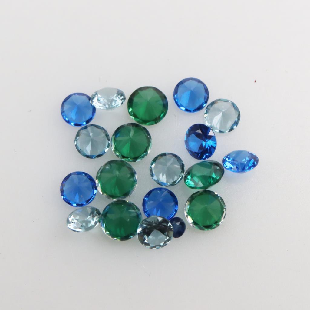 Green And Blue Loose Jewelry Craft Stones, 16+ Pieces | Property Room