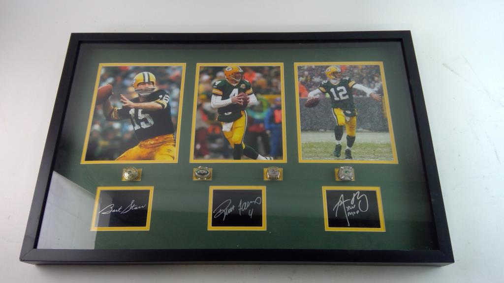 Green Bay Packers Framed Rings And Autographs | Property Room