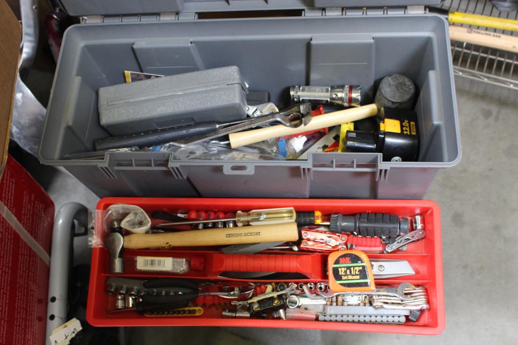Grey Toolbox Filled With Various Tools | Property Room