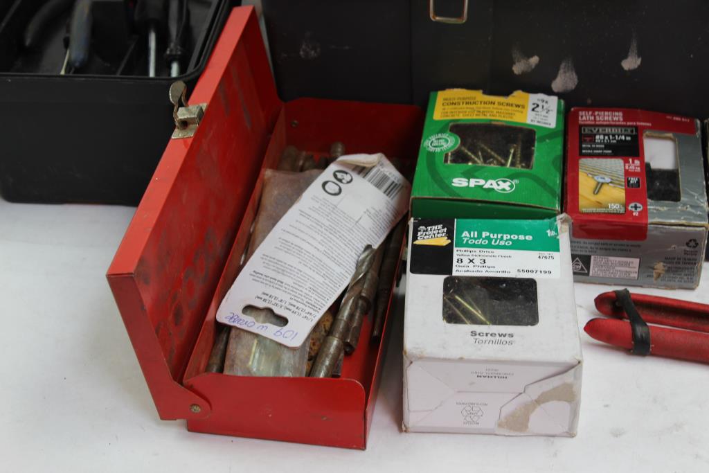 Grey Toolbox With Spax Construction Screws, Lath Screws And More ...