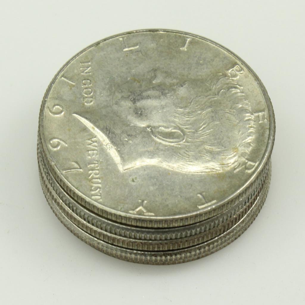 Group Of 5 1967 Silver Clad Kennedy Half Dollars | Property Room