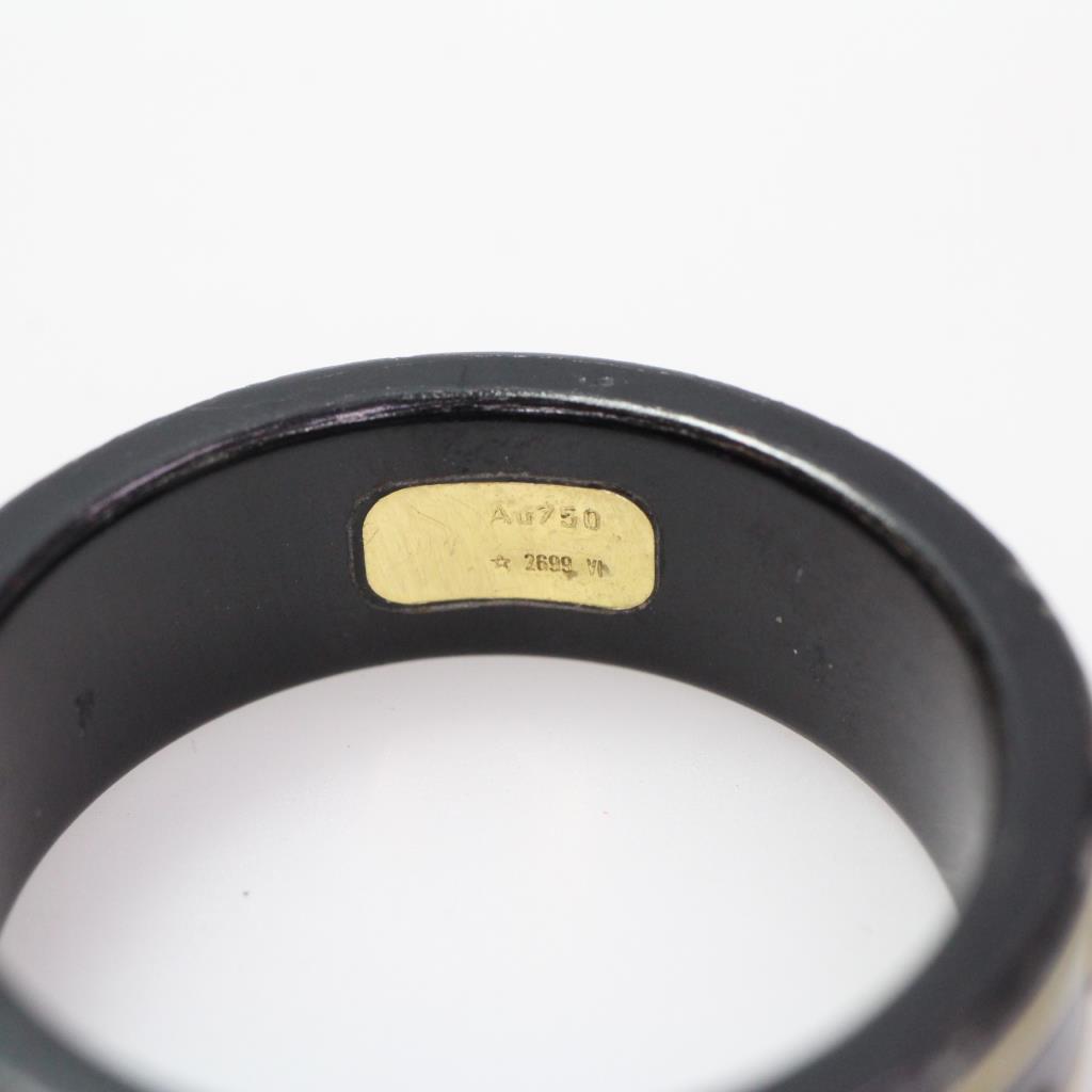 Gucci 18k Gold And Black Corundum Ring With Multicolored Stones, 3.39g ...