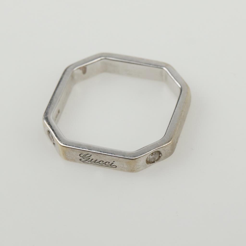Gucci 18kt White Gold Octagonal Diamond Ring | Property Room