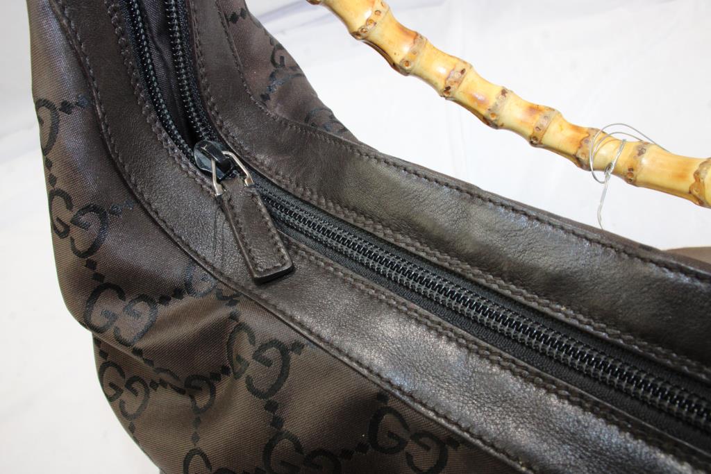Gucci Mongram Bag With Bamboo Handle | Property Room